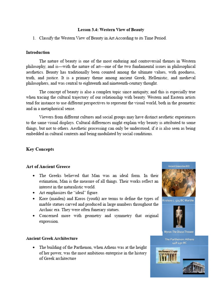 Lesson 3.4 | PDF | Beauty | Impressionism