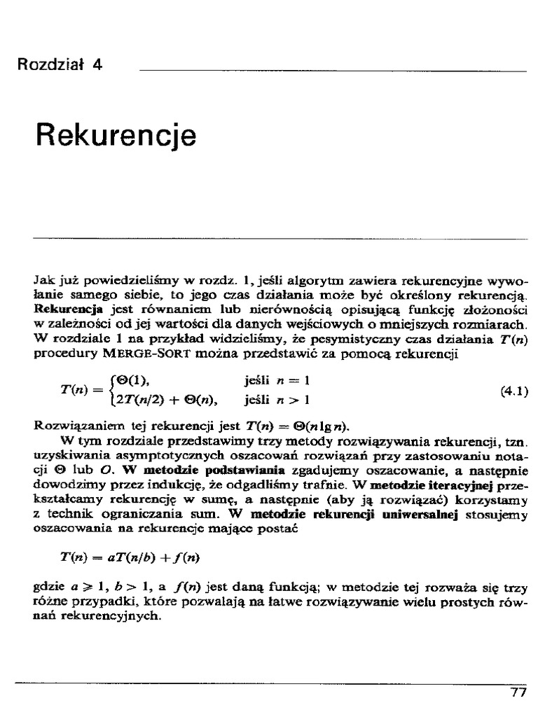 Cormen Rekurencja | PDF