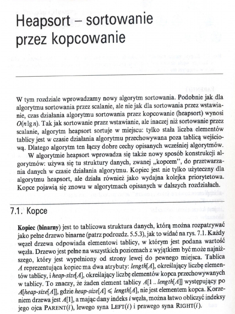 Cormen Sortowanie Przez Kopcowanie | PDF