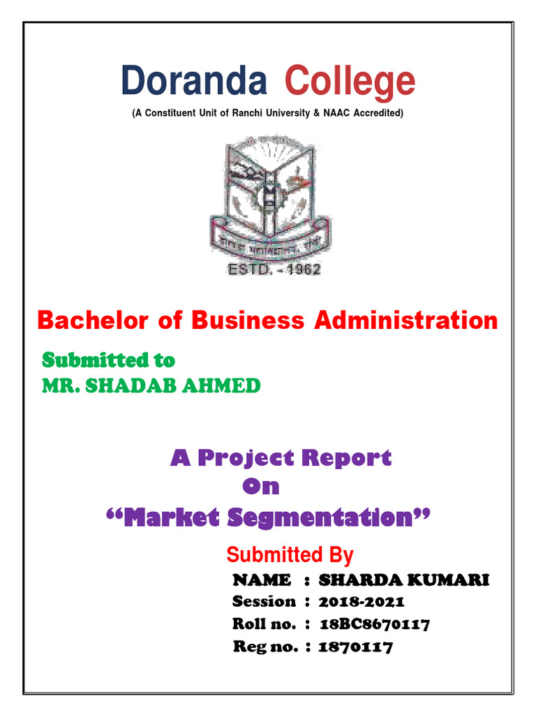 Doranda College Ranchi 2021.docx Saradha Kumari | PDF | Retail | Market ...