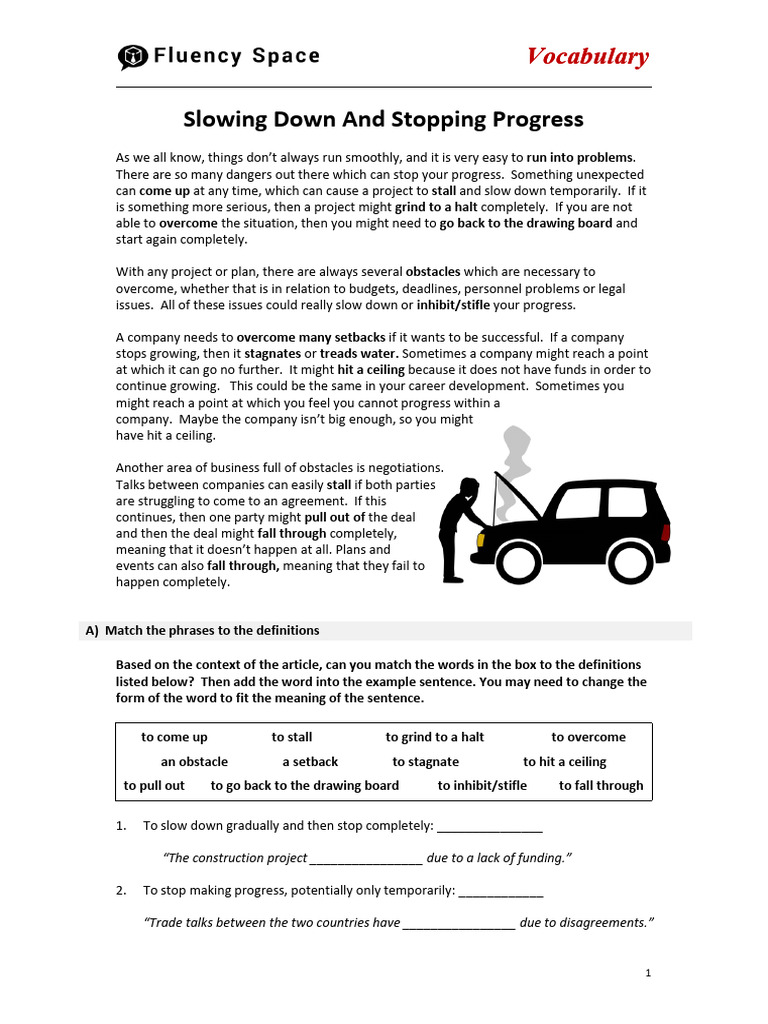 Business English - Slowing Down Progress | Download Free PDF ...