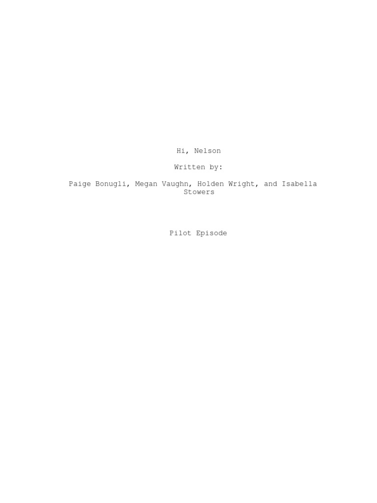Script Hi Nelson Pilot | PDF | Bathroom