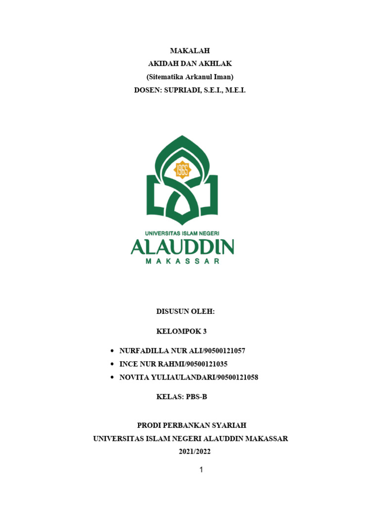 Arkanul Iman Dalam Akidah-Akhlak | PDF