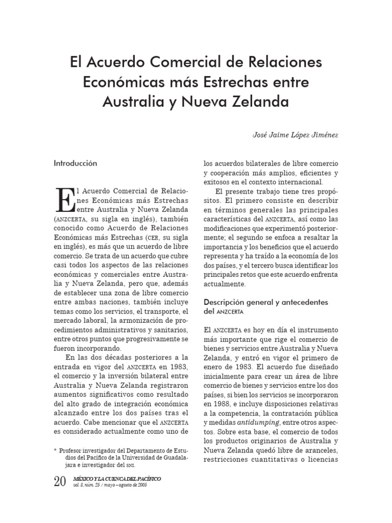 Lopez Jimenez El Acuerdo Comercial de Relaciones Economicas Mas ...