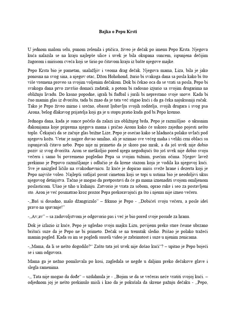 Bajka o Pepu Krsti | PDF