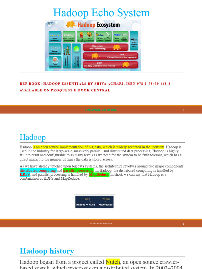 Chapter 2 Hadoop Eco System | PDF | Apache Hadoop | Map Reduce