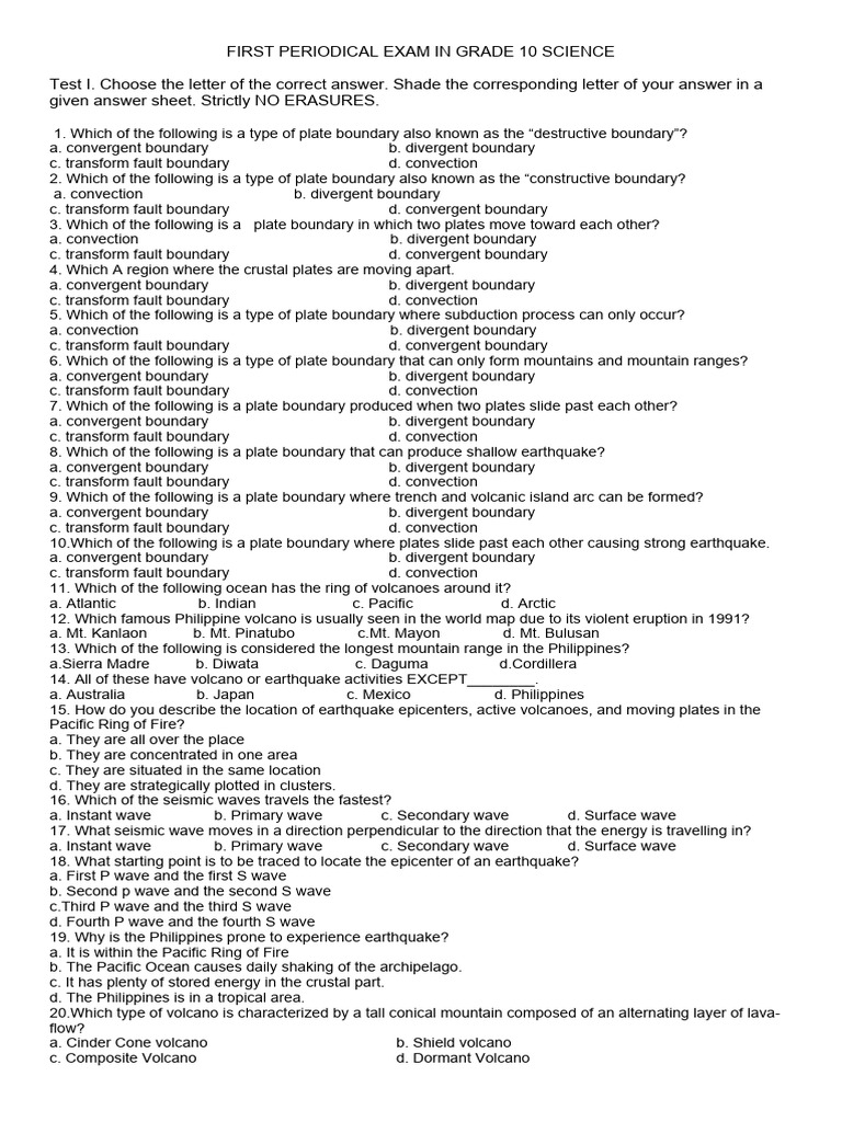 Science 10 q1 | Download Free PDF | Plate Tectonics | Types Of Volcanic ...