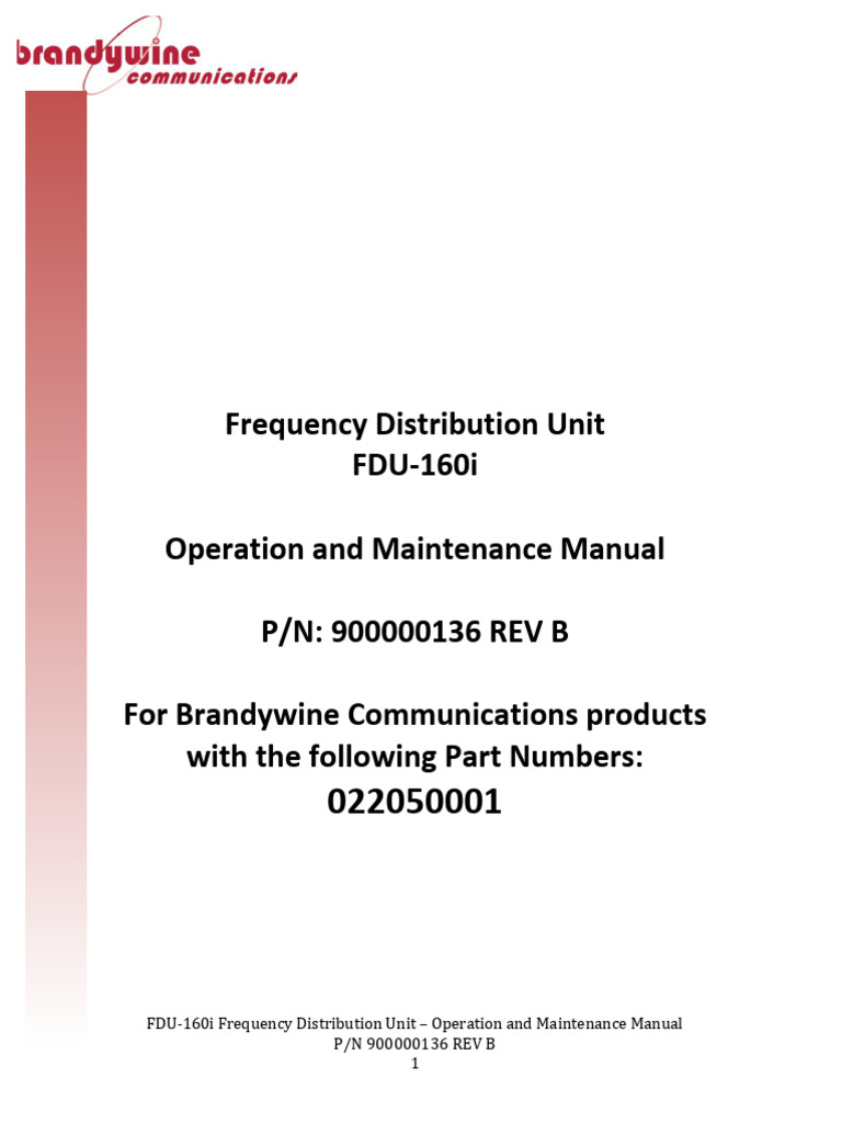 FDU-160i-900000136-REV-B | PDF | Ip Address | Power Supply