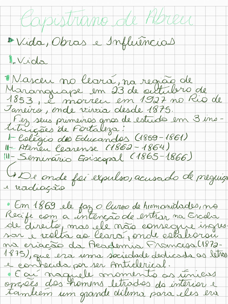 Resumo Capistrano de Abreu | PDF