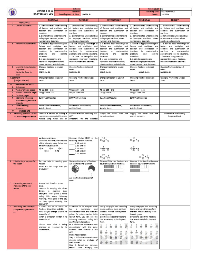 Math4 Q2 W5 | PDF | Arithmetic | Cognition