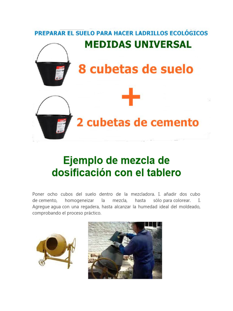 Ejemplo de Mezcla de Dosificaci-N Con El Tablero | PDF | Cemento | Ladrillo