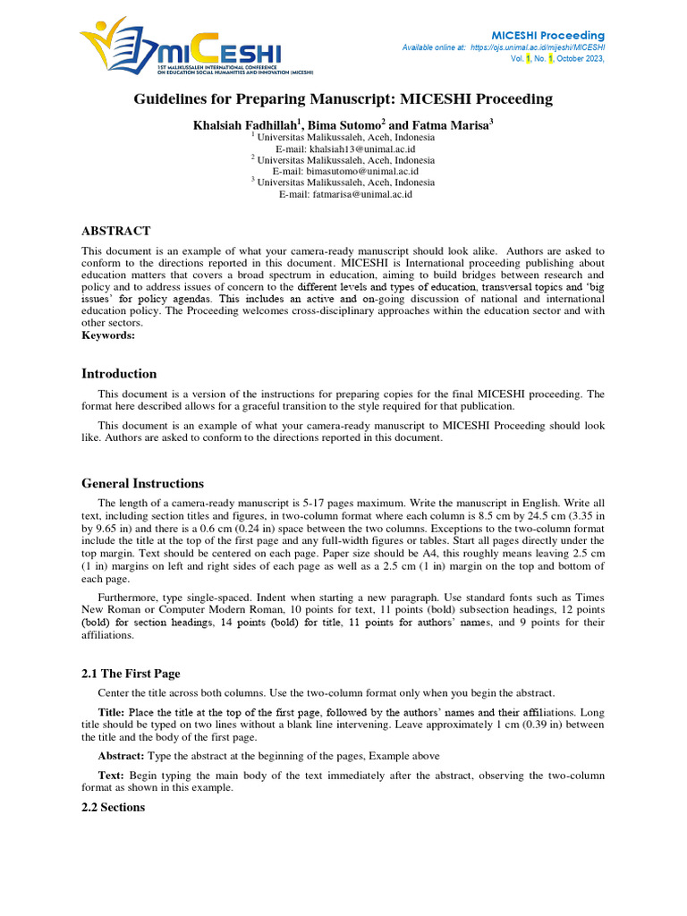 Template Miceshi Proceeding | PDF | Citation | Text