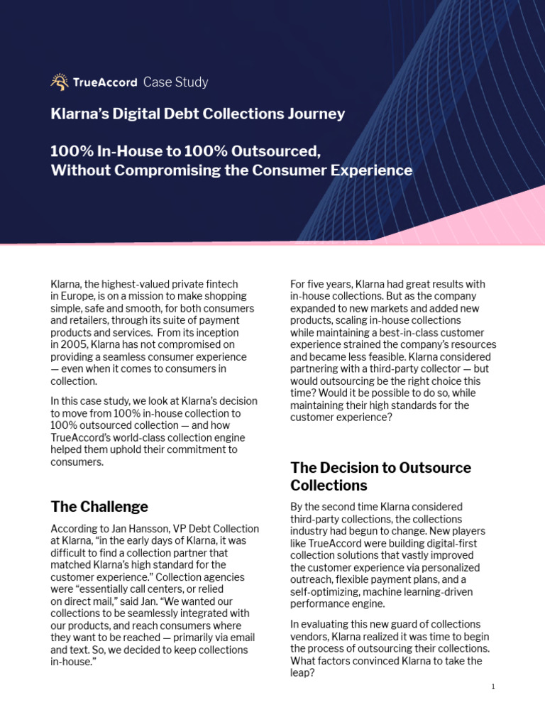 TA-Klarna Case Study - V2 | PDF | Outsourcing | Customer Experience