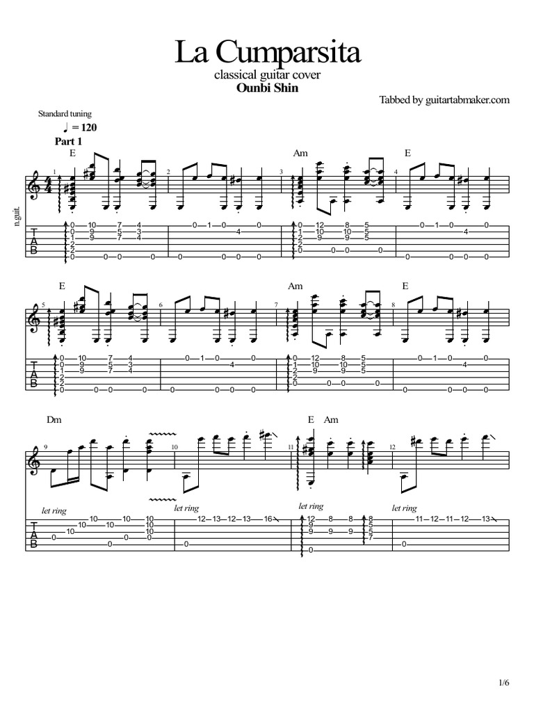 La Cumparsita classical guitar | PDF | Guitar Family Instruments | Irish Musical Instruments