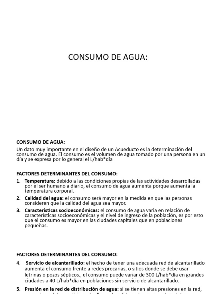 Clase 3 Consumo de agua | PDF | Descarga (hidrología) | Agua Clase 3 Consumo de agua | PDF | Descarga (hidrología) | Agua