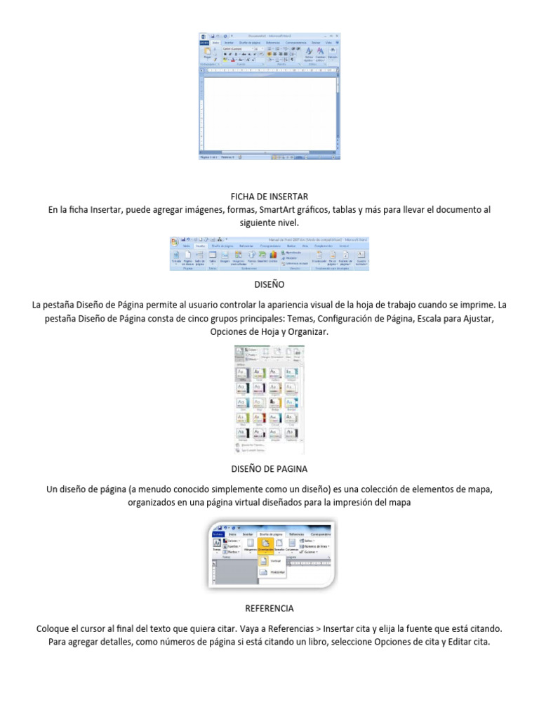 Ficha de Insertar Word | PDF