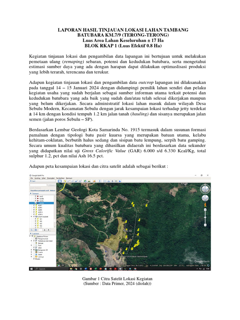 Tinjauan Potensi Cropline Batubara | PDF
