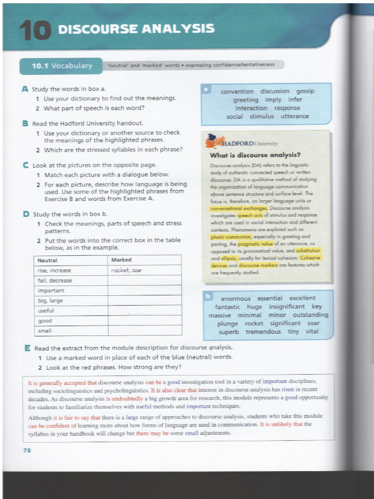 Unit 10 Discourse Analysis | PDF