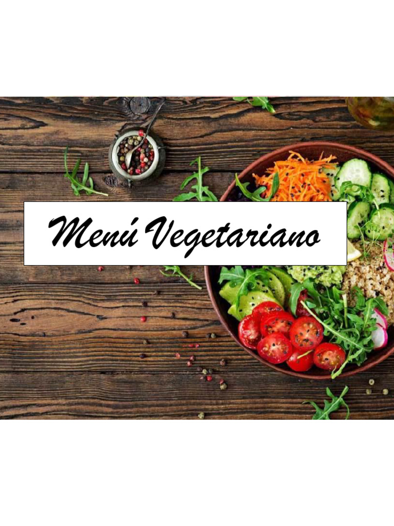 Menú Vegetariano | PDF | ensalada | Vinagreta