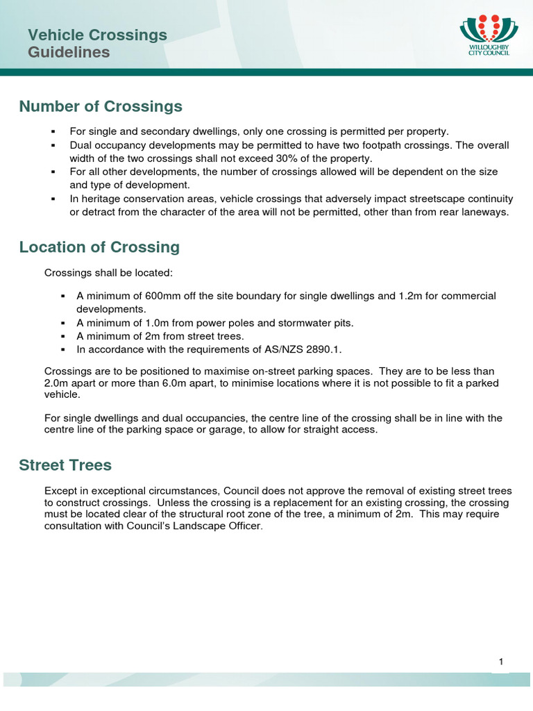 1-Vehicle Crossing Guidelines.docx (2) | PDF | Road Infrastructure ...