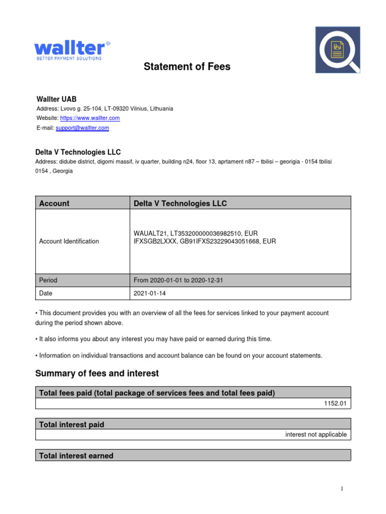 Yearly Statement Report 2020 39283 | PDF | Interest | Fee