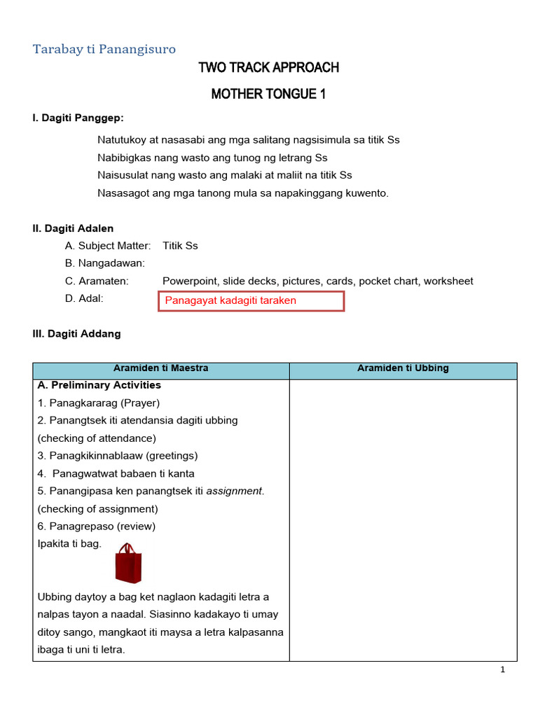 DETAILED-LESSON-PLAN-IN-MOTHER-TONGUE-1-TWO-TRACK-APPROACH-final | PDF