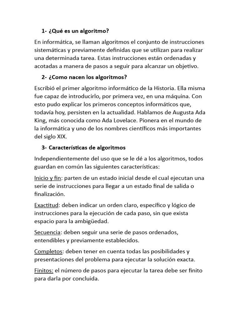 Qué Es Un Algoritmo | PDF | Lenguaje de programación | Programación de ...