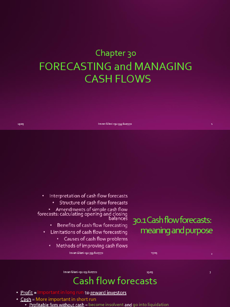 30 Forecasting and Managing Cash Flows | PDF | Credit | Finance & Money ...