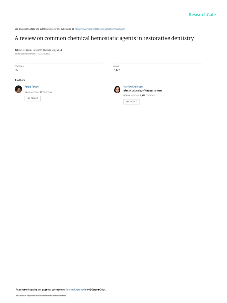 Hemostatic Agents, Perio Prothesis Interrelationship | PDF | Hemostasis ...