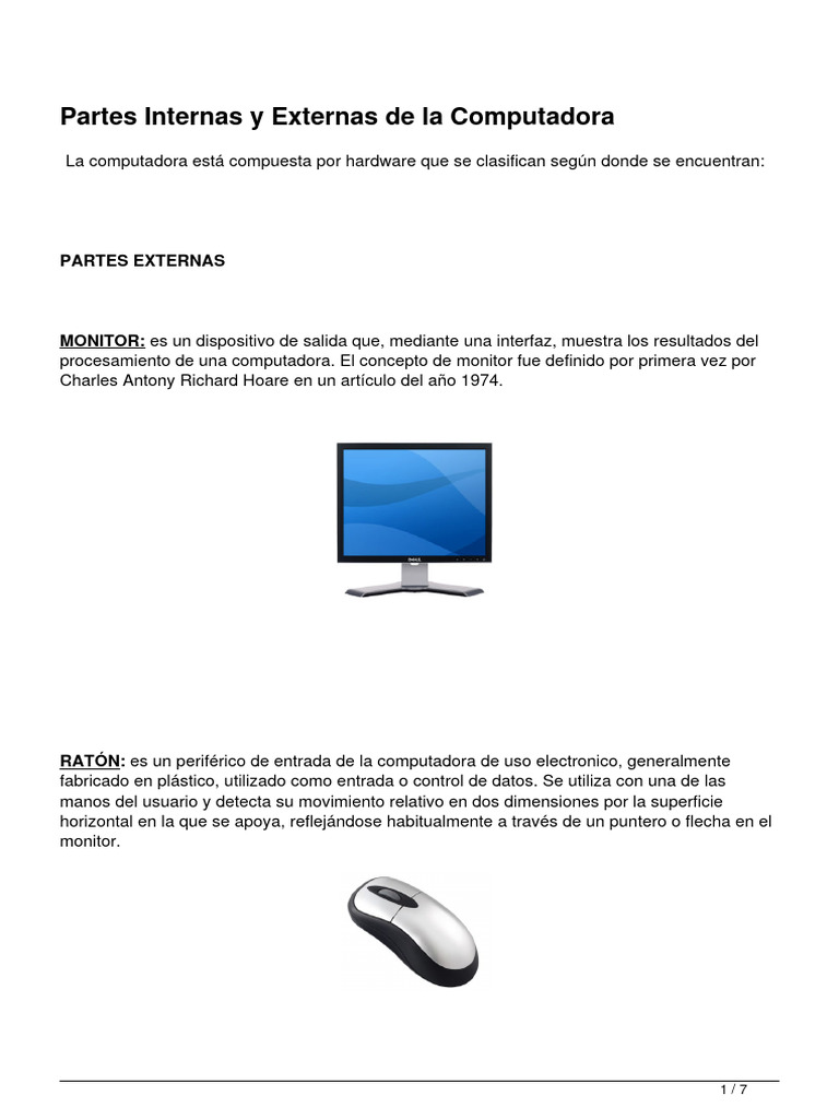 Guía de Partes de la Computadora | PDF | Periférico | Hardware de la ...