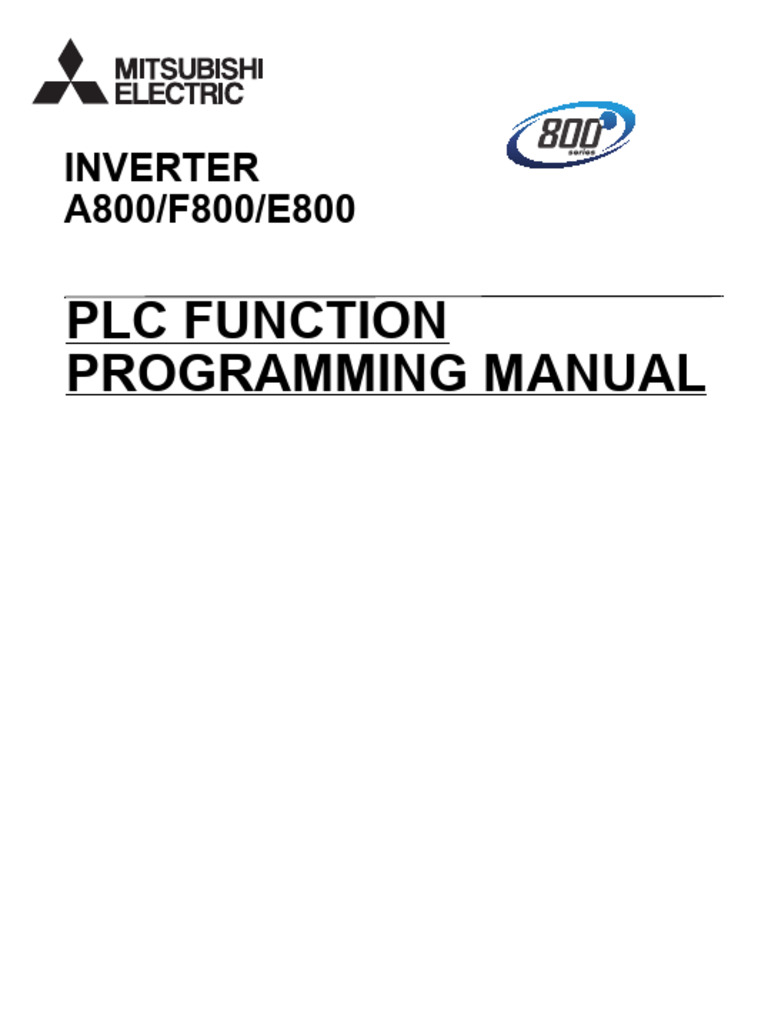 IB (NA) - 0600492ENG A800 Programming Manual | PDF | Programmable Logic Controller | Input/Output