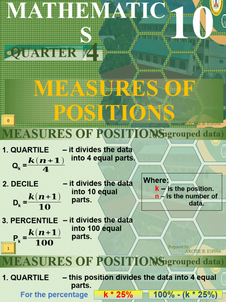 Measures of Positions | PDF | Subtraction | Mathematics