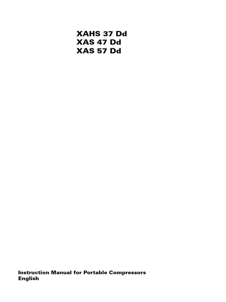 XAHS 37 DD - XAS 47 DD - XAS 57 DD - EN | PDF | Safety | Mains Electricity
