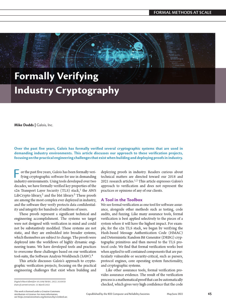 criptografia en la industria | PDF | Formal Verification | Authentication