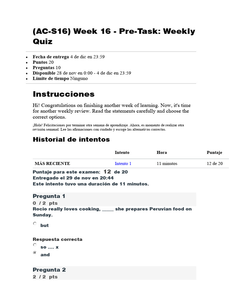 AC-S16 Week 16 - Pre-Task - Weekly Quiz | PDF