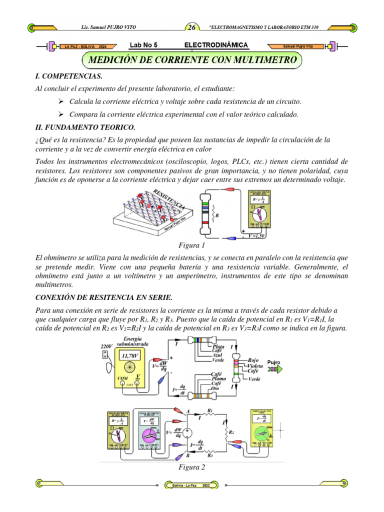 LAB No 5 | PDF | Resistencia Eléctrica y Conductancia | Resistor
