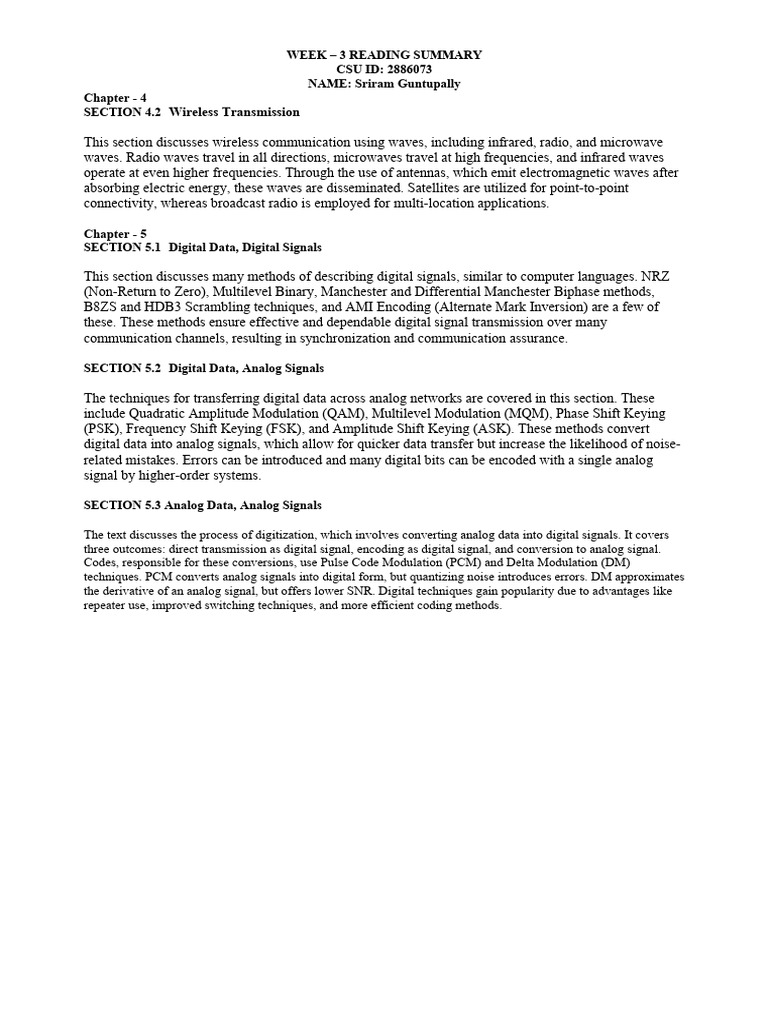 Week - 3 | PDF | Modulation | Digital Signal