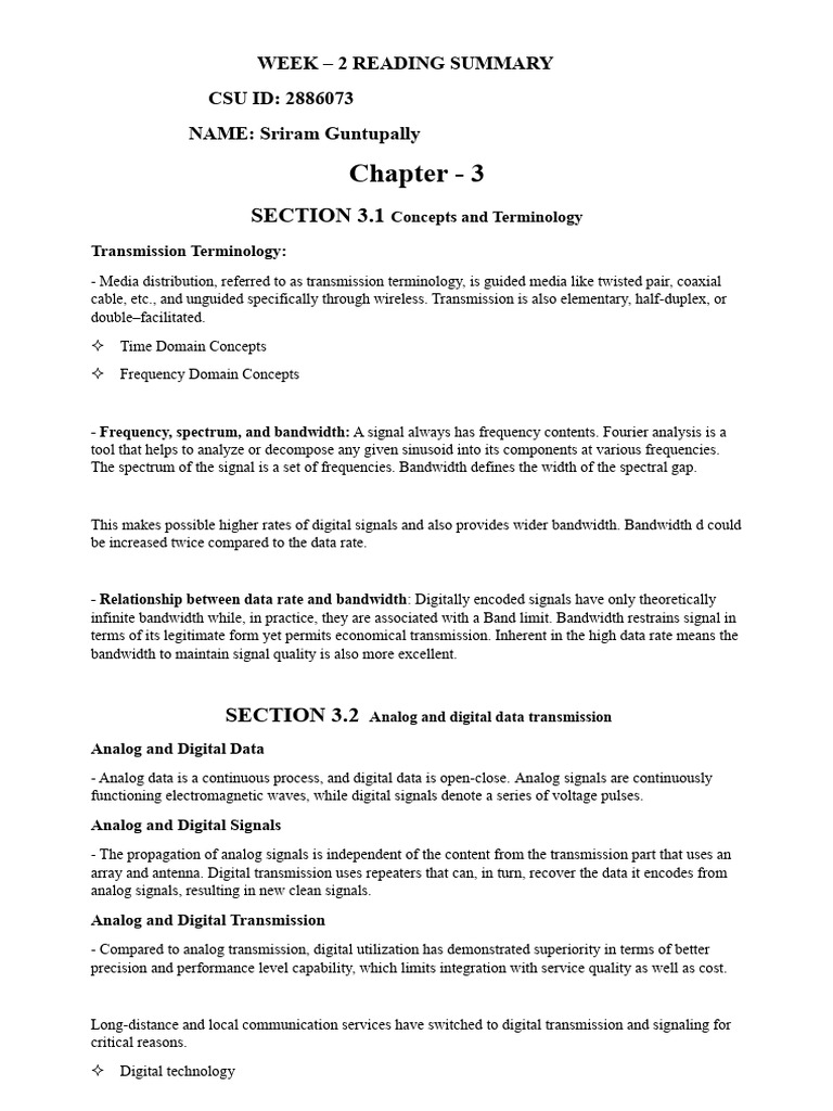 WEEK – 2 READING SUMMARY | PDF | Transmission Medium | Optical Fiber