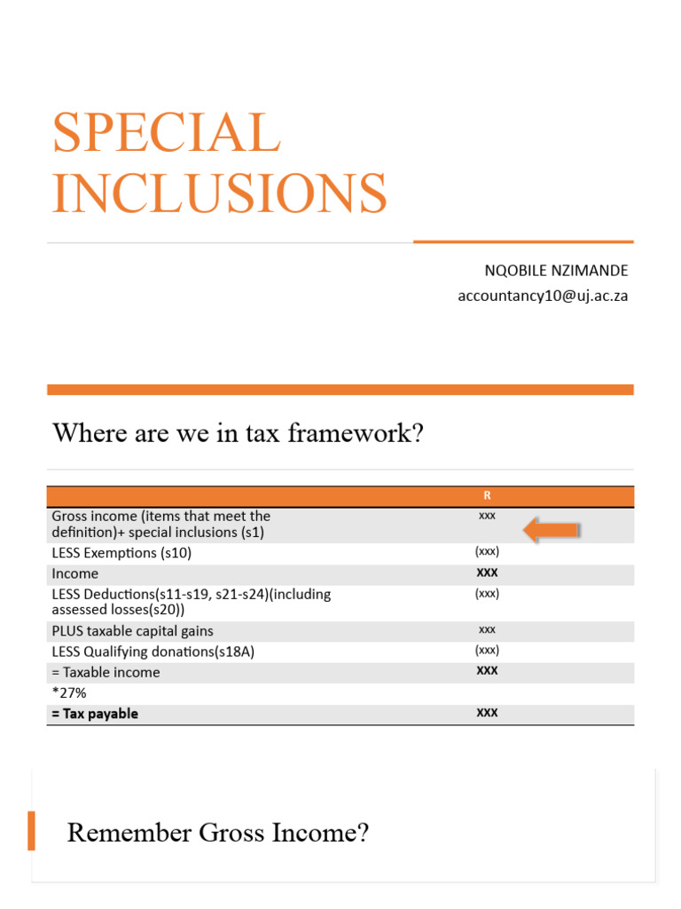 Special Inclusions 2024 | PDF | Dividend | Gross Income