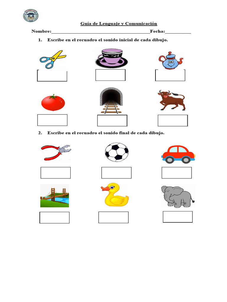 Guía de Lenguaje y Comunicación (Sonido Inicial y Final Letra T) | PDF ...