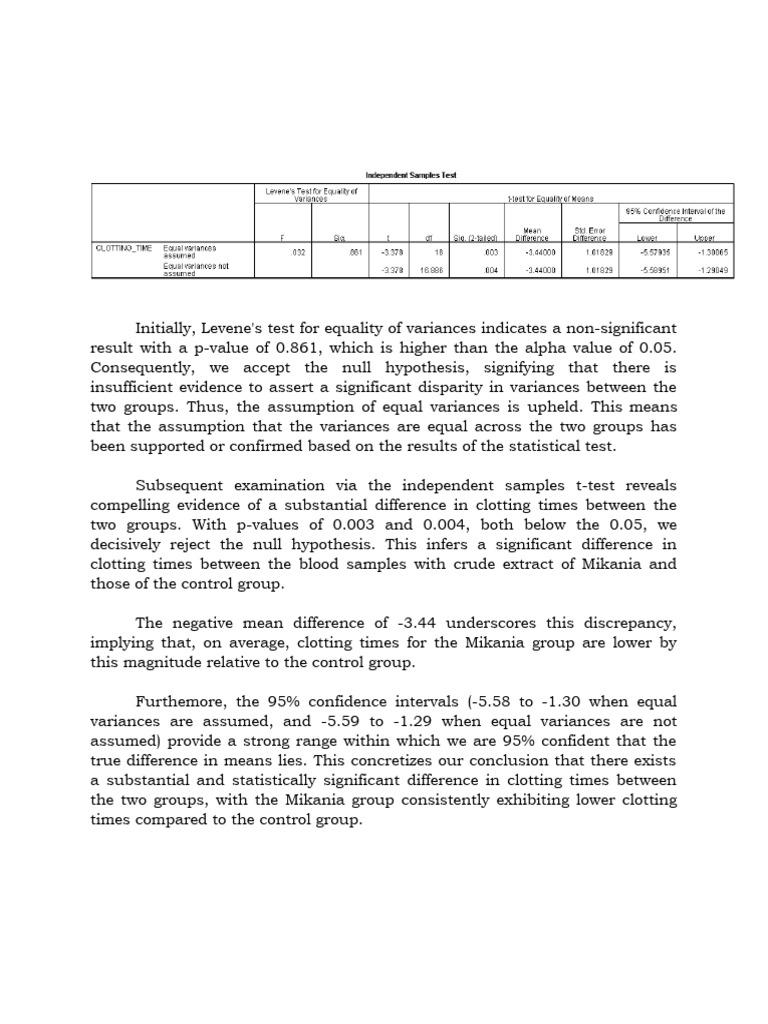 TWO SAMPLE T-TEST_REI PLT | PDF