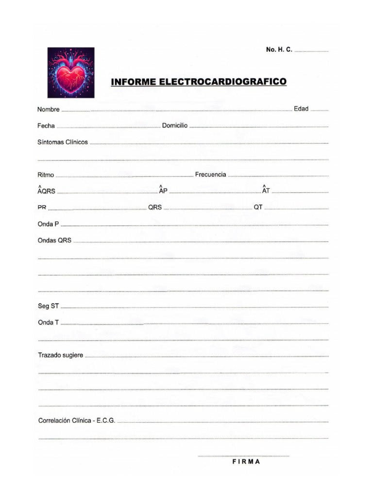 Hoja de Interpretación de Ecg | PDF
