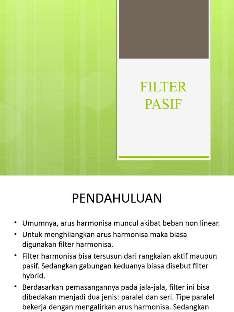 Filter Harmonis Pasif: Prinsip dan Desain | PDF