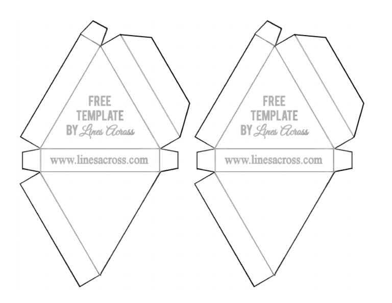 Foldable Triangle Gift Box Template | PDF