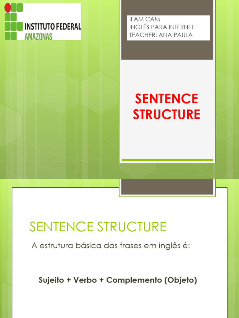 213370-Sentence Structure1 | PDF | Assunto (gramática) | Pronome