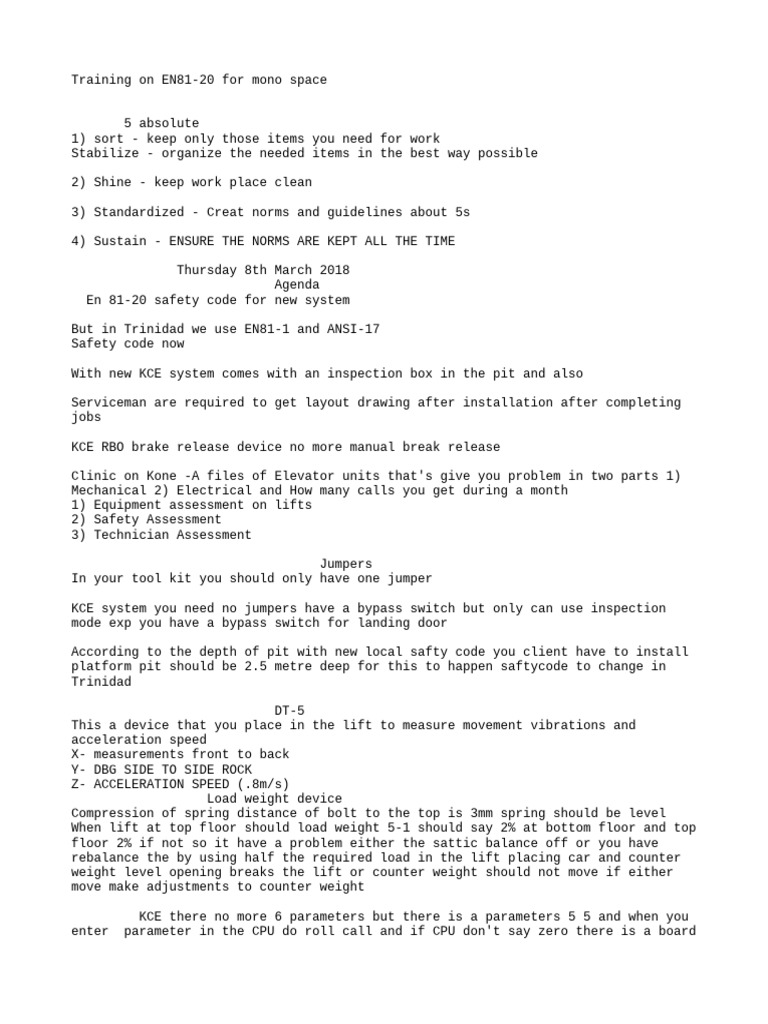 Kce Elevator Memo | Download Free PDF | Elevator | Weight