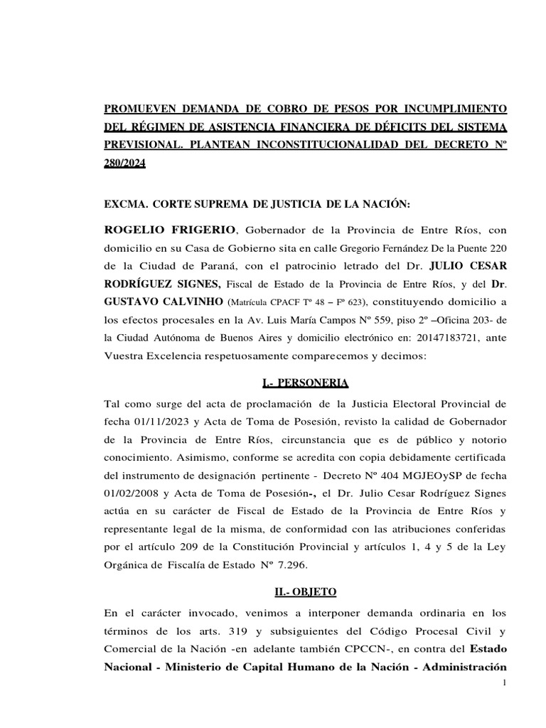 Final Demanda Er Contra en Version Editable | PDF | Jubilación | Presupuesto