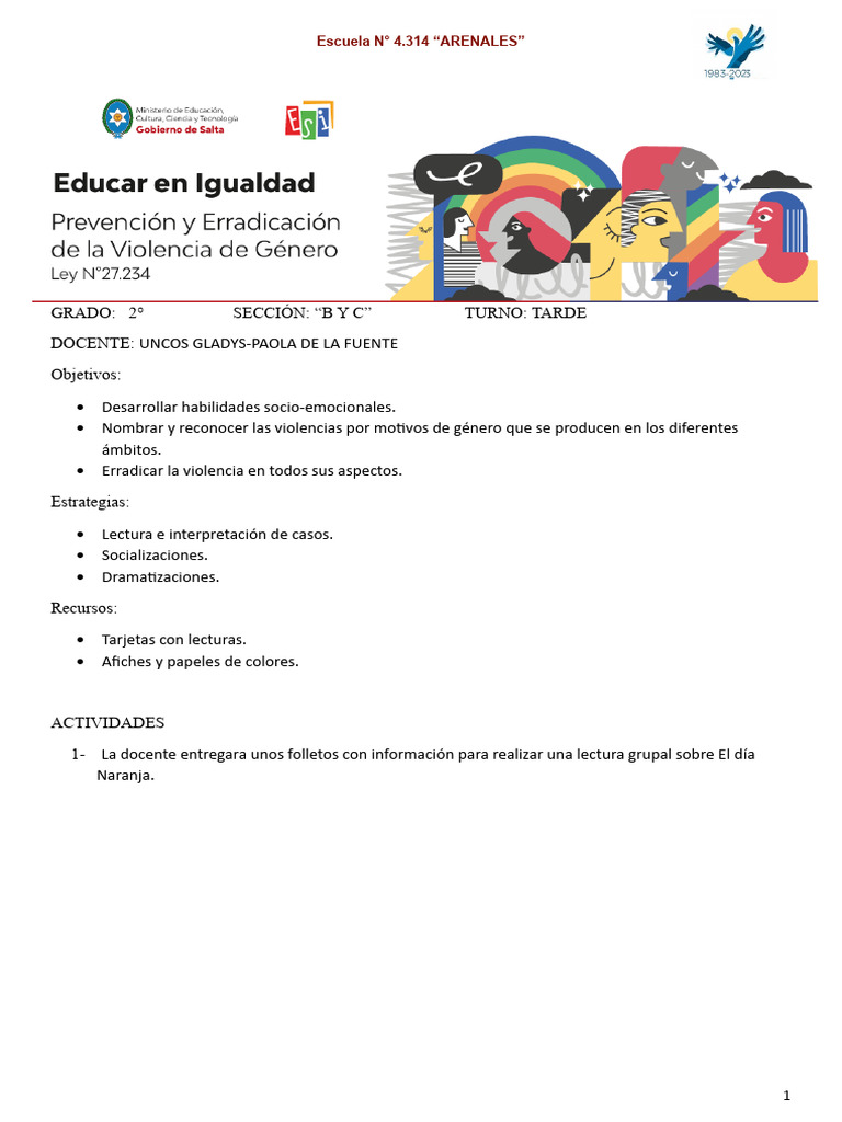 Jornada de Erradicacion de La Violencia de Genero - 065400 | PDF