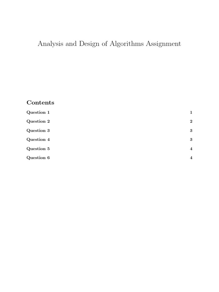 Analysis Of Algorithms Assignment Pdf Time Complexity Computational Complexity Theory 4215