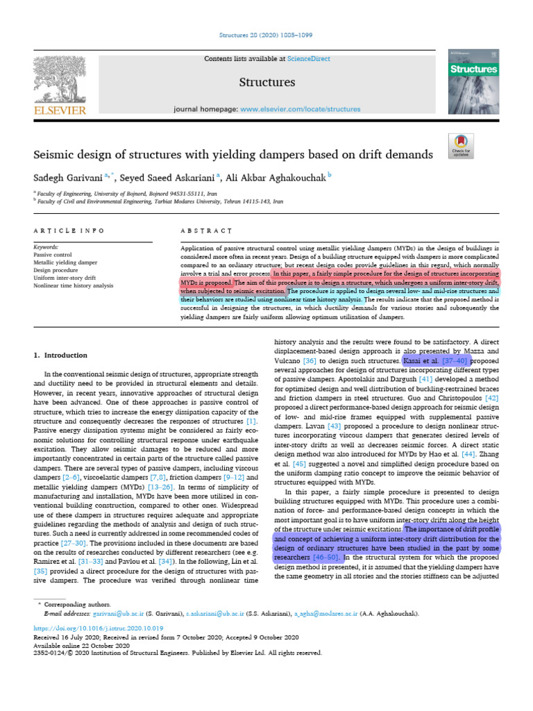 Seismic Design with Yielding Dampers | PDF | Damping | Yield (Engineering)